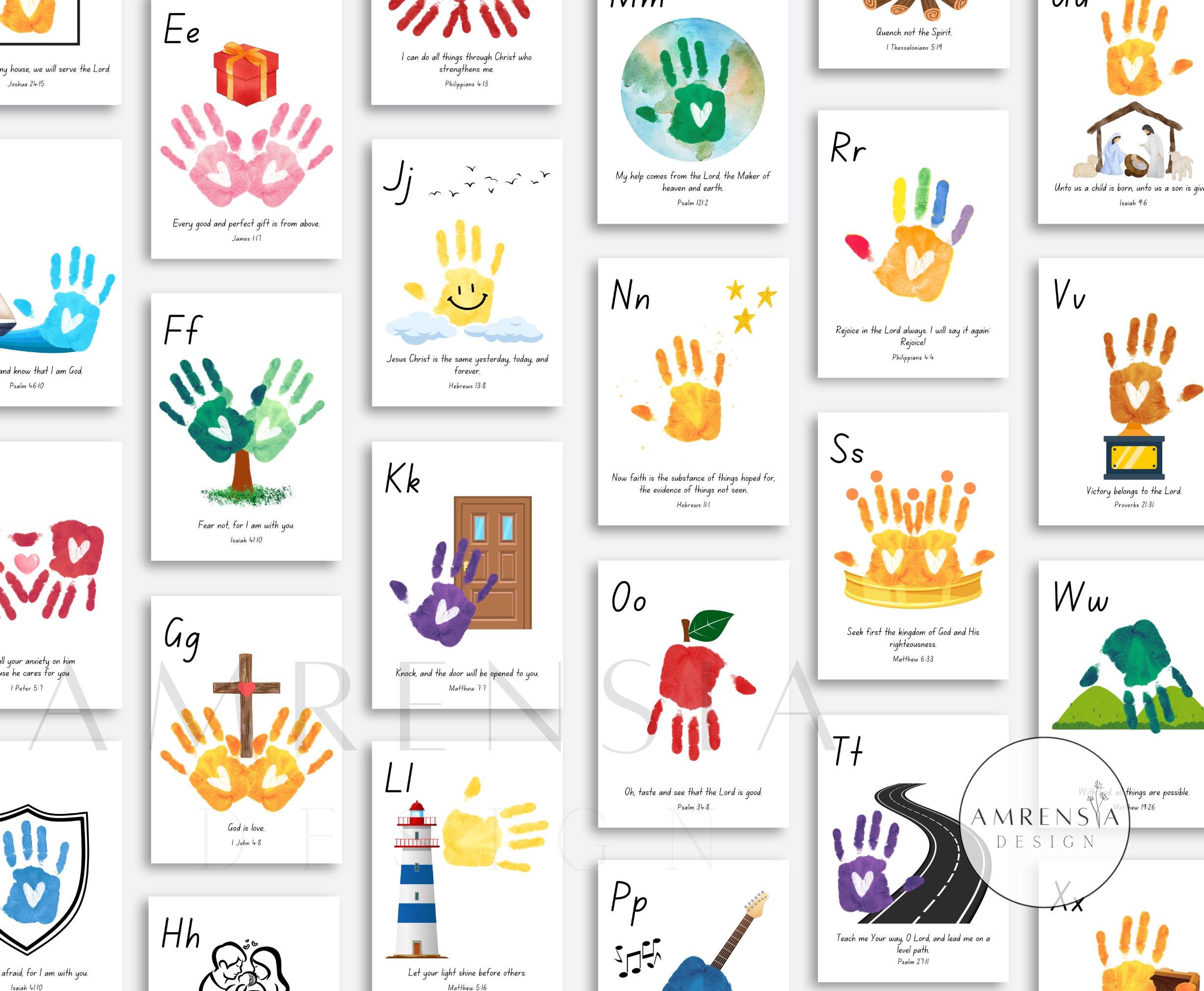 Alphabet of God's Word A to Z Bible Handprint Art Christian Handprint ...