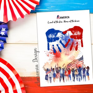 Land of the Free, Home of the Brave Handprint Printable Template for ...