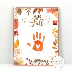 Hello FALL Craft Printable Hand Print Art, Easy Craft for Baby Toddler ...