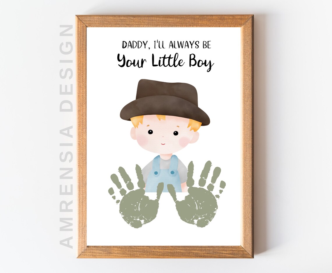 Father's Day Gift From Son Handprint Art Craft Printable | Etsy