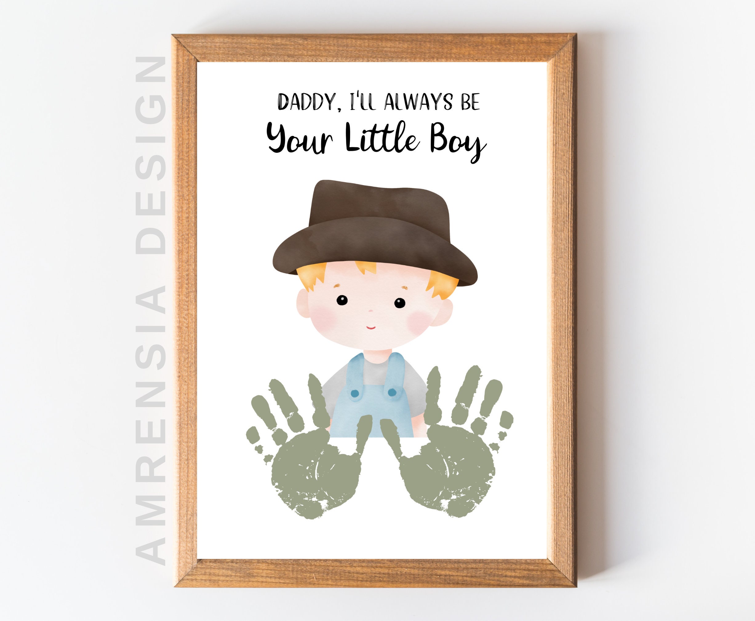 Father's Day Gift From Son Handprint Art Craft Printable | Etsy
