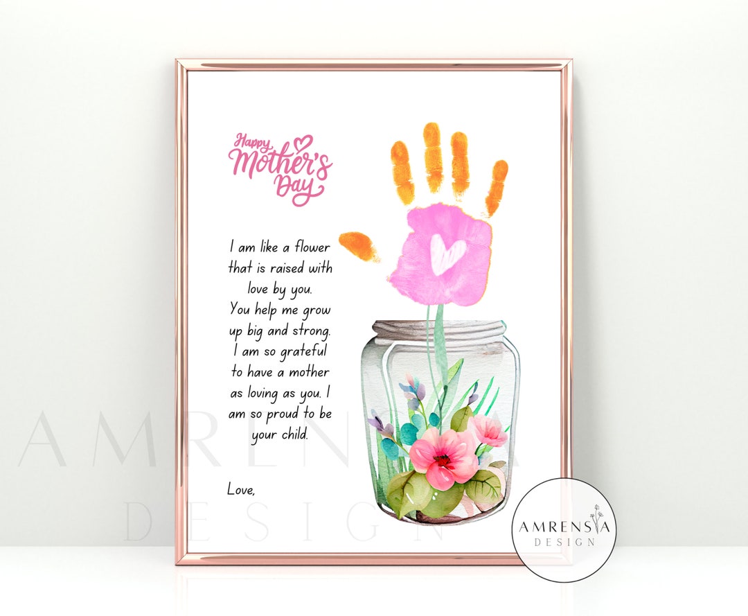 Mother's Day Poem Handprint Art, Gift for Mother's Day, , Baby Toddler ...
