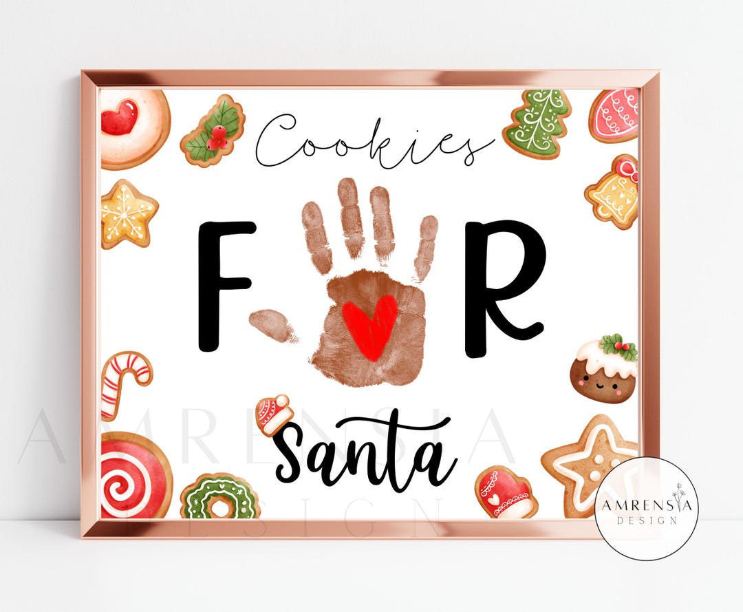 Christmas Handprint Art, Cookies for Santa Handprint Craft, Home ...