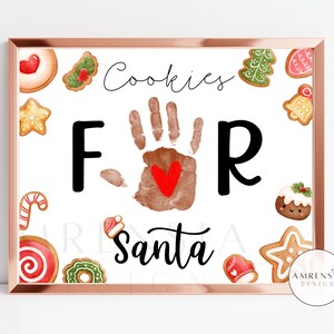 Christmas Handprint Art, Cookies for Santa Handprint Craft, Home ...