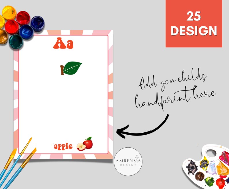 My Handprint Alphabet Book, Alphabet Handprint Art, Baby Toddler Child ...