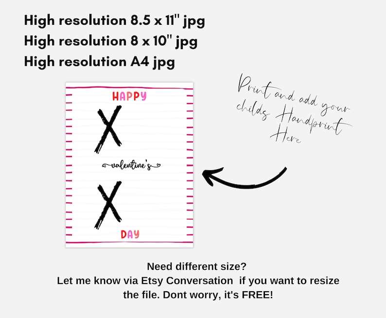 XOXO Handprint Craft DIY Toodler Art Love Valentine Printable Template ...