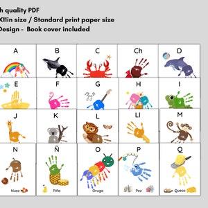 Libro Del Alfabeto De Huellas De Manos 36 Diseño, Alphabet Handptrint ...