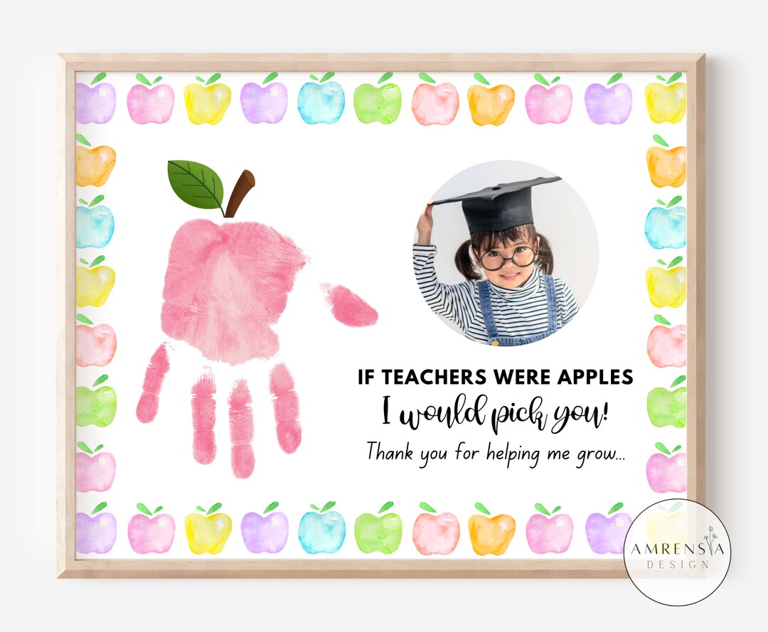 Teacher Gift Diy Handprint Craft Art, Thank You Teacher Appreciation ...
