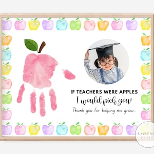 Teacher Gift Diy Handprint Craft Art, Thank You Teacher Appreciation ...