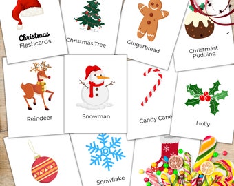 Christmas Words Flashcard, Christmas Vocabulary, Digital Download ...