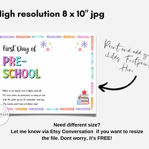 First Day of Preschool Handprint Art Craft,pastel First Day of School ...