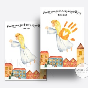 Angel Handprint Art, Christmas Handprint Art Winter Craft, Home ...