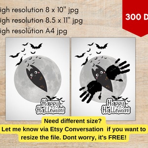 Bat Handprint Art, Happy Halloween Keepsake Craft Handprint Kit for ...