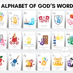 Alphabet of God's Word A to Z Bible Handprint Art Christian Handprint ...