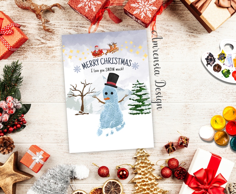 18 Design BUNDLE Christmas Craft Handprint Footprint Finger - Etsy