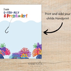 O FISH Ally a Preschooler Handprint Art First Day of School Handprint ...