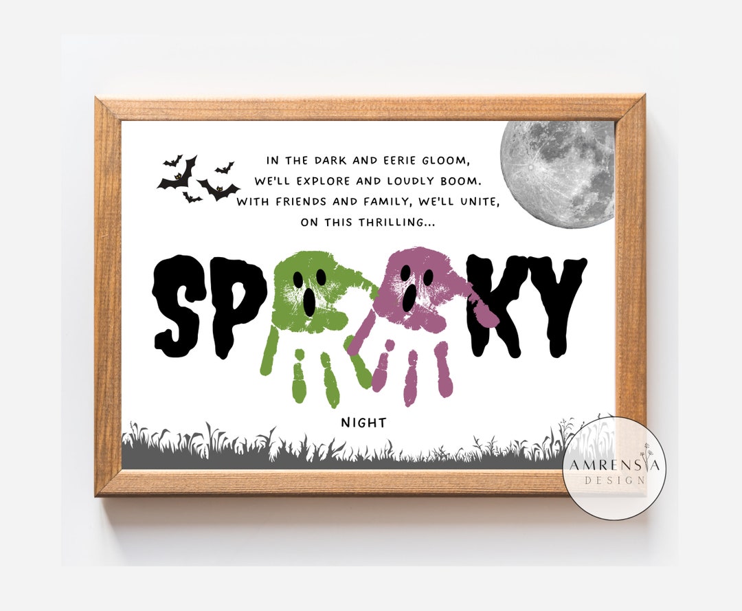 Spooky Halloween Poem,halloween Handprint Art, Happy Halloween Sign ...