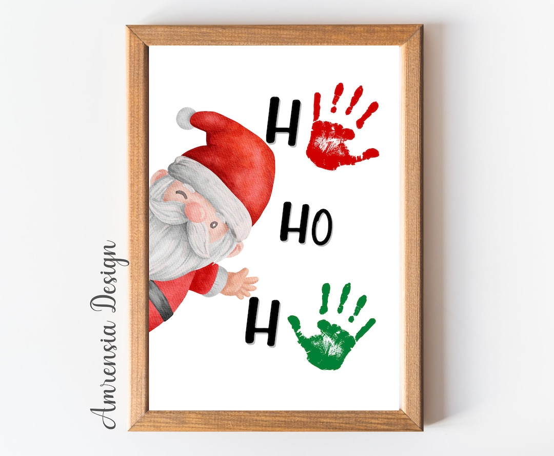 Handprint Art, Santa Claus Printable Template for Prek, Preschool ...