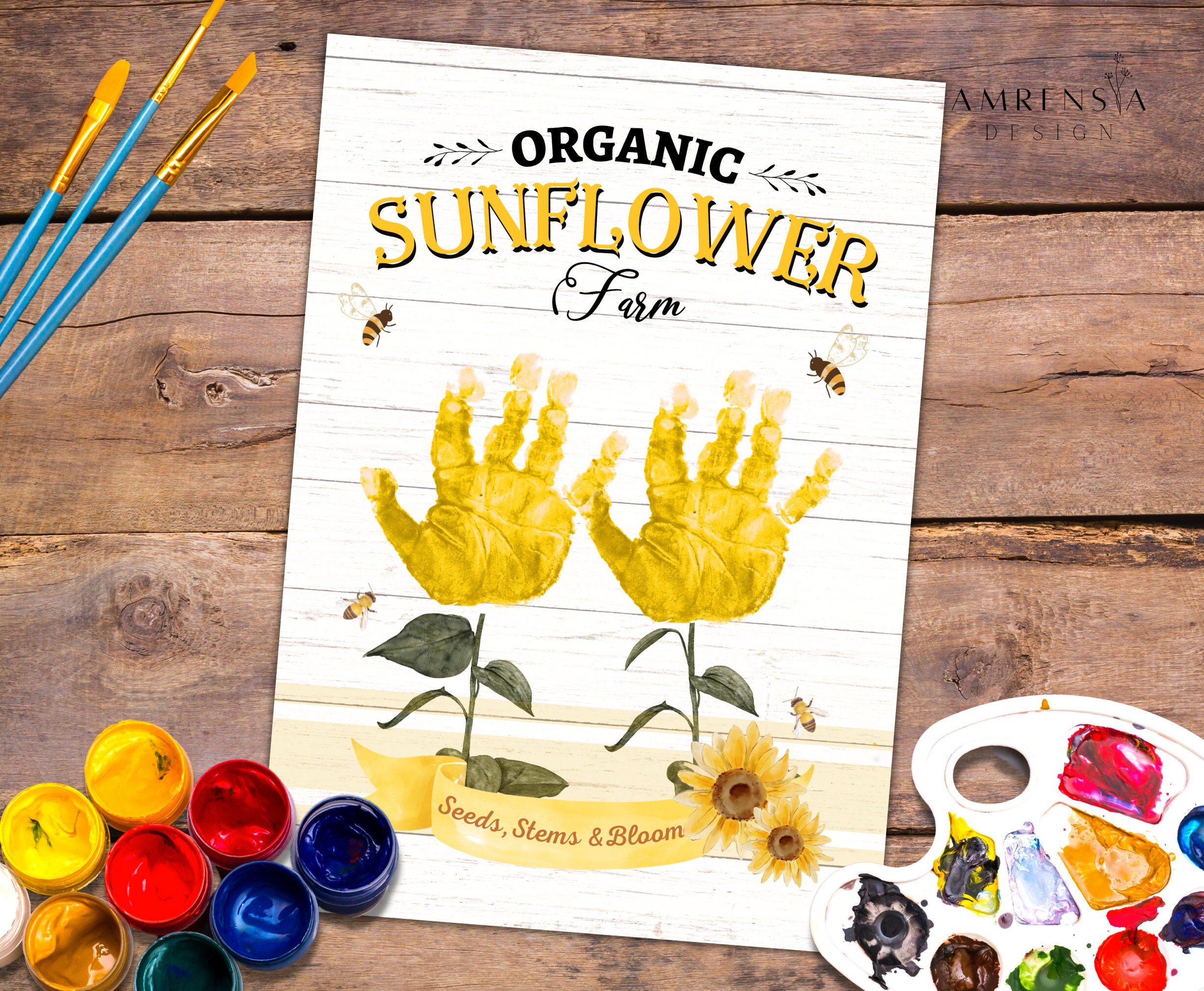 Organic Sunflower Farm Sign Fall Handprint Feet Art Craft - Etsy