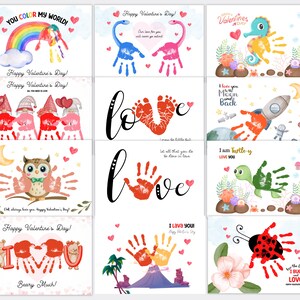 12 Design BUNDLE Happy Valentine's Day Craft Handprint Footprint Art ...