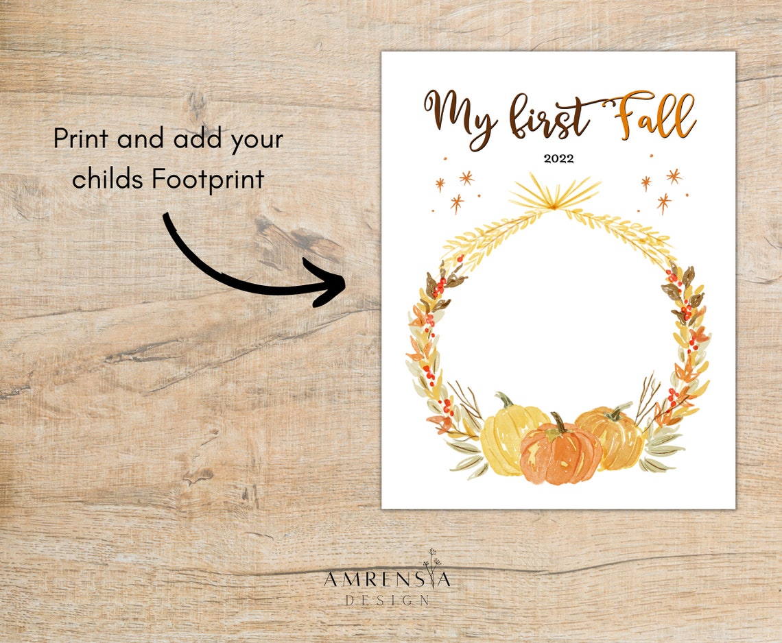 FALL Craft Printable Footprint Art My First Fall Easy Craft - Etsy
