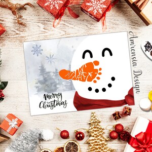 Snowman Footprint Art, Snowman Craft, Home Decoration, Winter Footprint ...