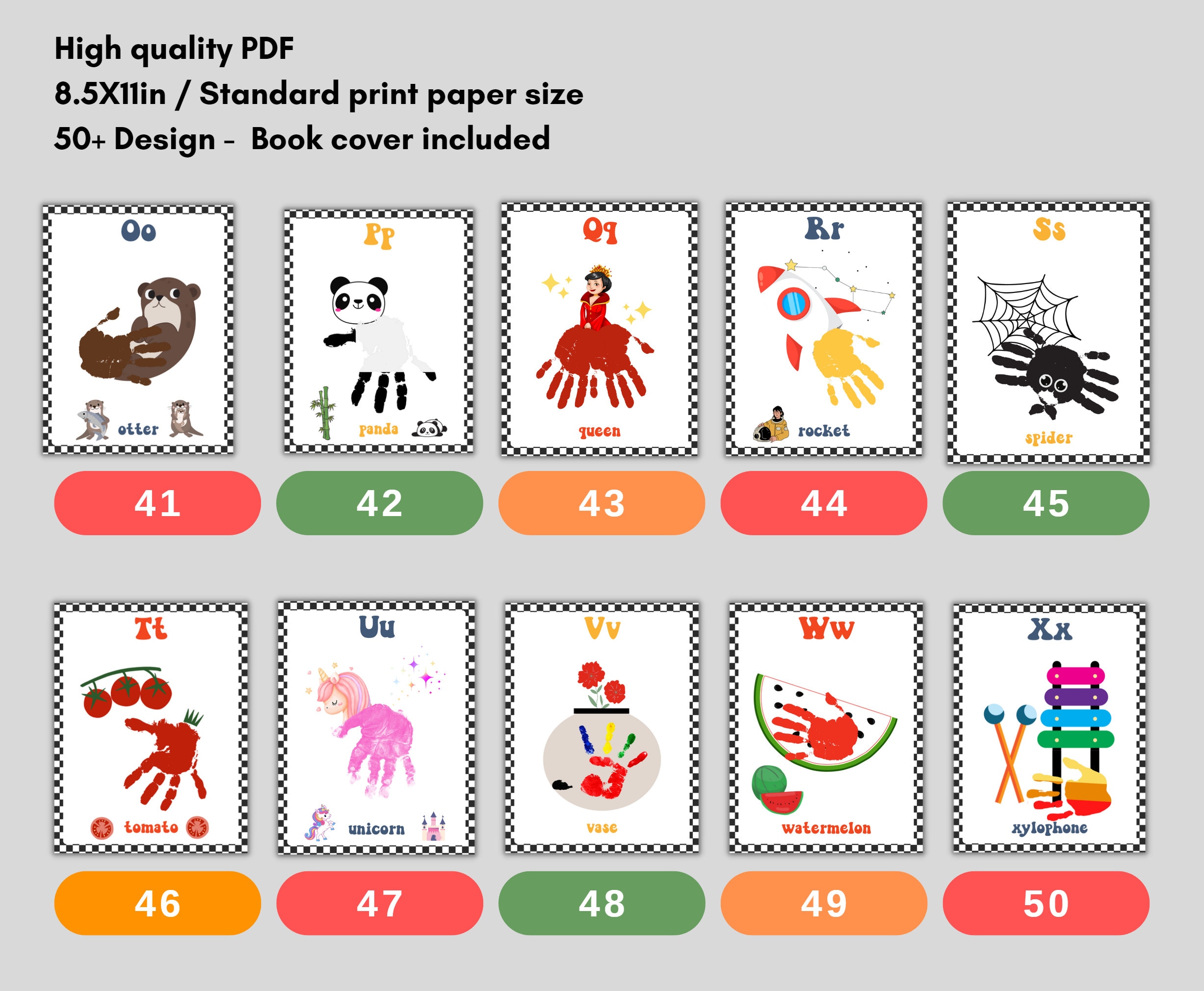 My Handprint Alphabet Book, Alphabet Handprint Art, Baby Toddler Child ...