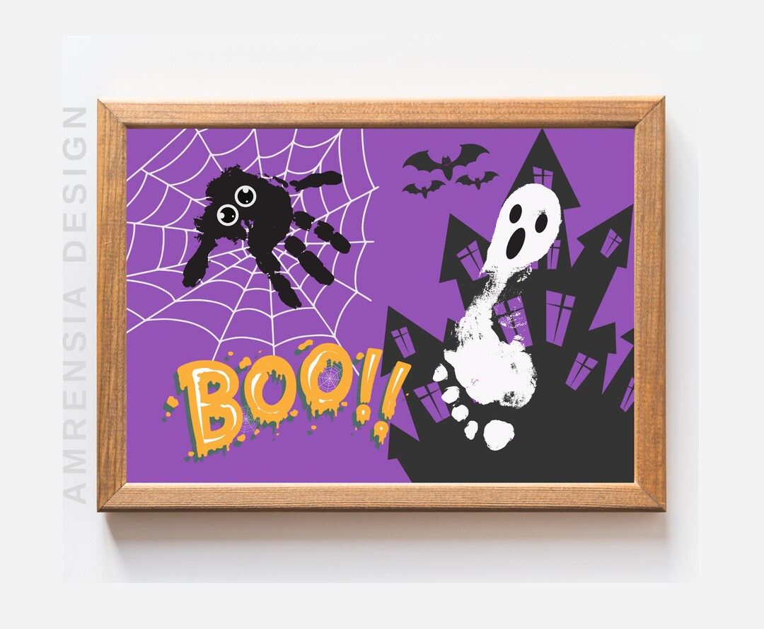 Boo Halloween Handprint Art, Halloween Keepsake Craft Handprint Kit for ...