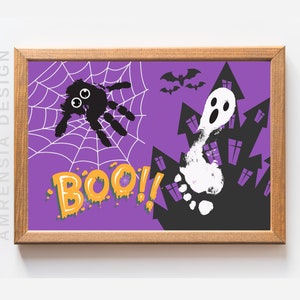 Boo Halloween Handprint Art, Halloween Keepsake Craft Handprint Kit for ...