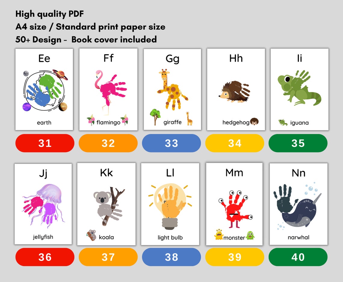 My Handprint Alphabet Book Alphabet Handprint Art Baby - Etsy