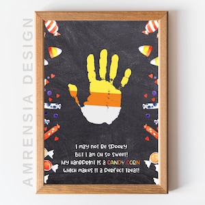 Handprint Art Candy Corn Poem Craft, Happy Halloween Keepsake Craft ...