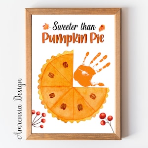 Thanksgiving Handprint Craft, Autumn Fall Activity, Pumpkin Pie ...