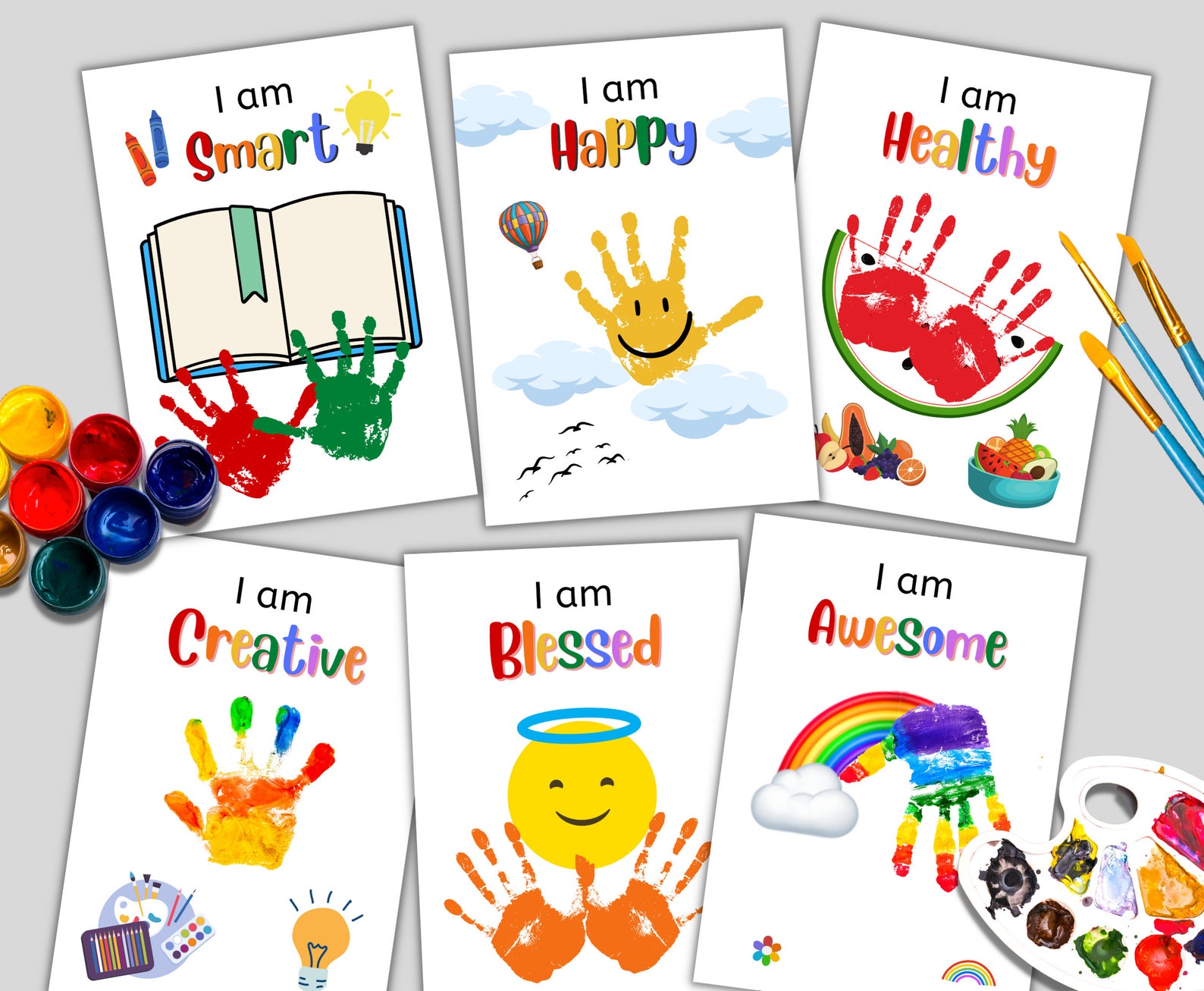 20 Design AFFIRMATION Book handprint Art Keepsake Craft - Etsy