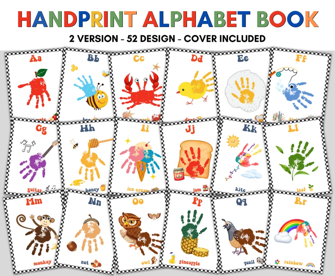 My Handprint Alphabet Book, Alphabet Handprint Art, Baby Toddler Child ...