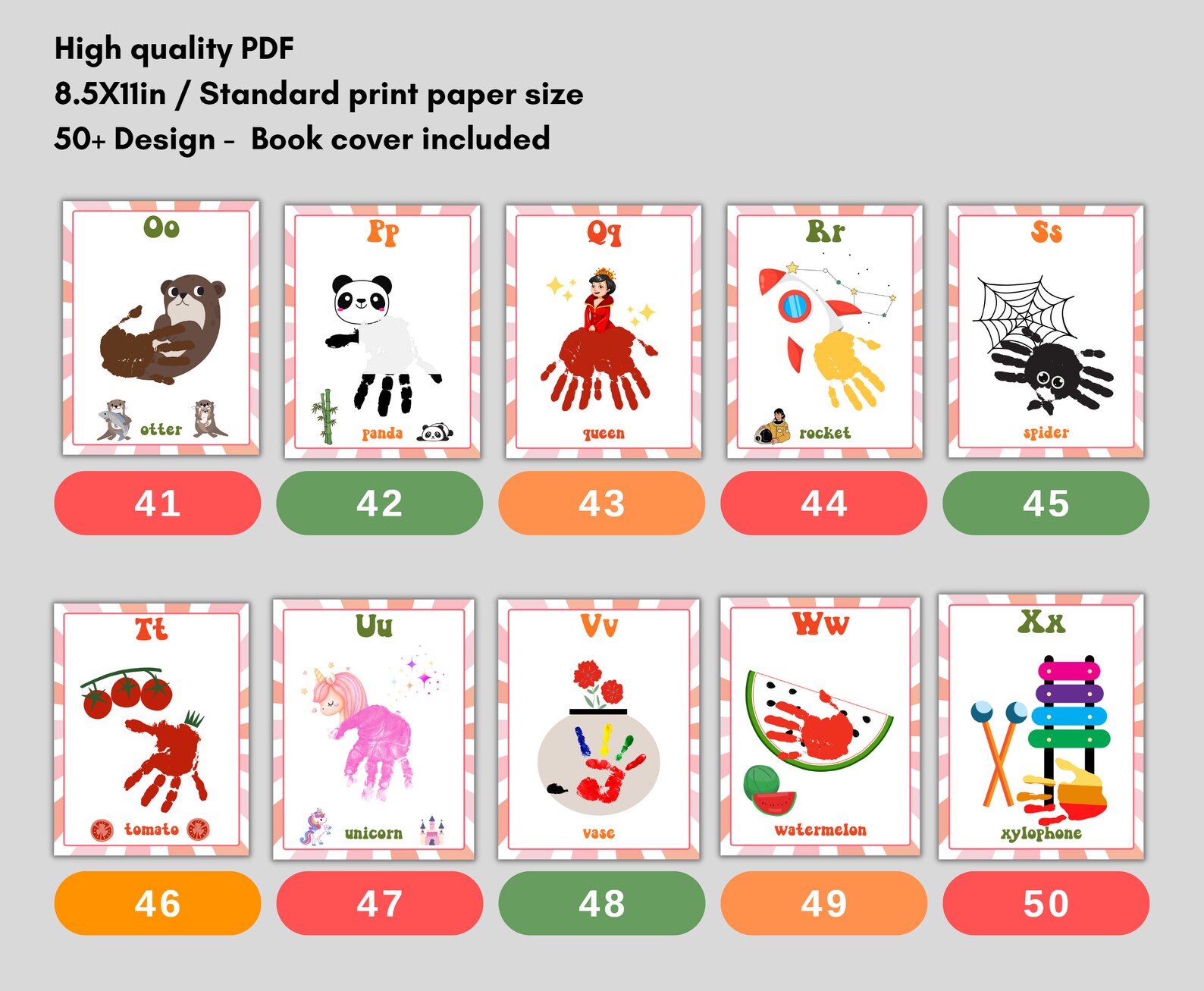 My Handprint Alphabet Book, Alphabet Handprint Art, Baby Toddler Child ...