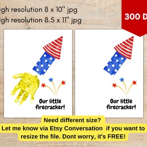 Our Little Firecracker, Easy Footprint Craft for Happy 4th of July, USA ...