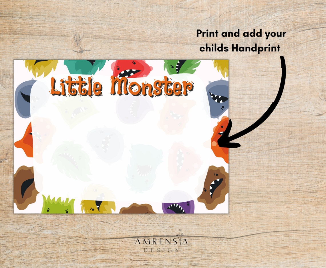 Little Monster Halloween Handprint Art, Halloween Keepsake Craft ...