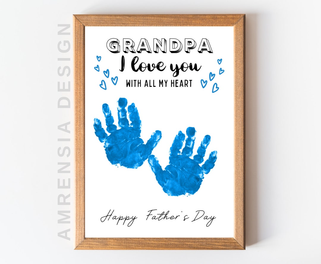 Grandpa I Love You With All My Heart, Happy Father's Day, Printable ...