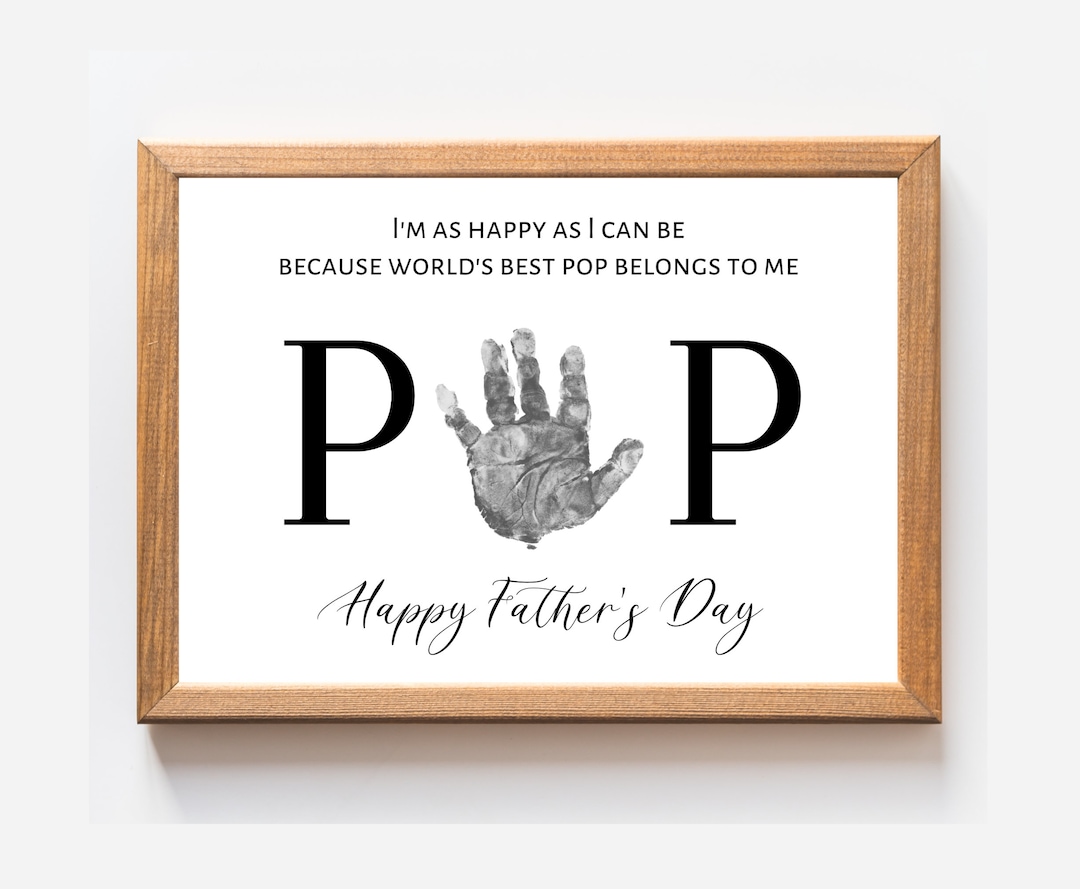 Gift for Pop, Father's Day Gift Idea, Baby Toddler Preschool Handprint ...