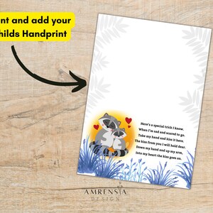 The Kissing Hand Book Raccoon, My First Day of Preschool Handprint Art ...