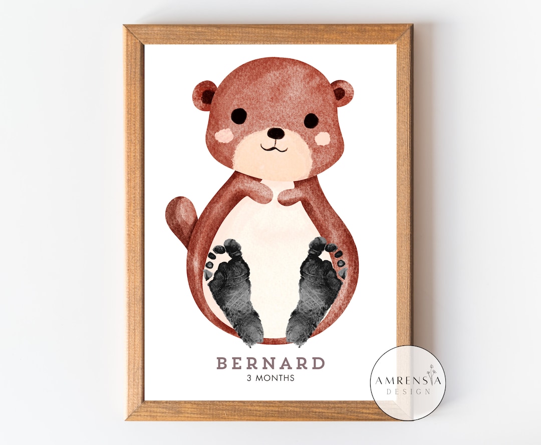 Personalised Baby Footprint DIY Kit, Custom Baby Name Sign, Newborn ...