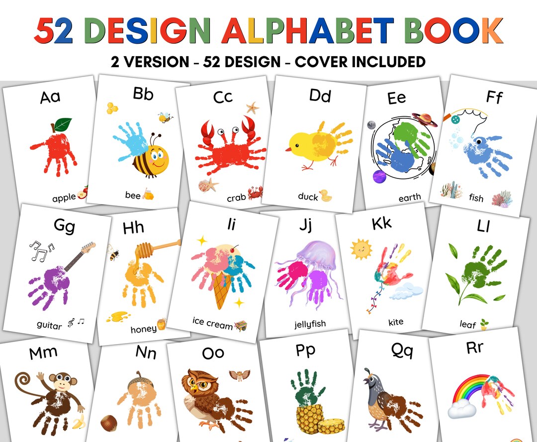 Alphabet Handprint Book, Alphabet Handprint Art,daycare Preschool ...