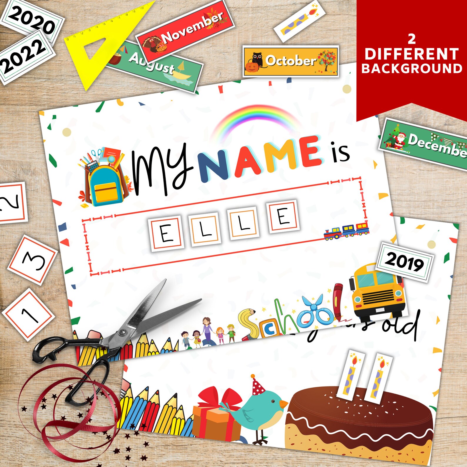 Name spelling and age printable preschool homeschool activity | Etsy