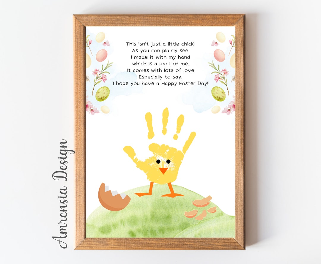 Happy Easter Craft, Easter Poem Handprint Art Template for Baby Kids ...
