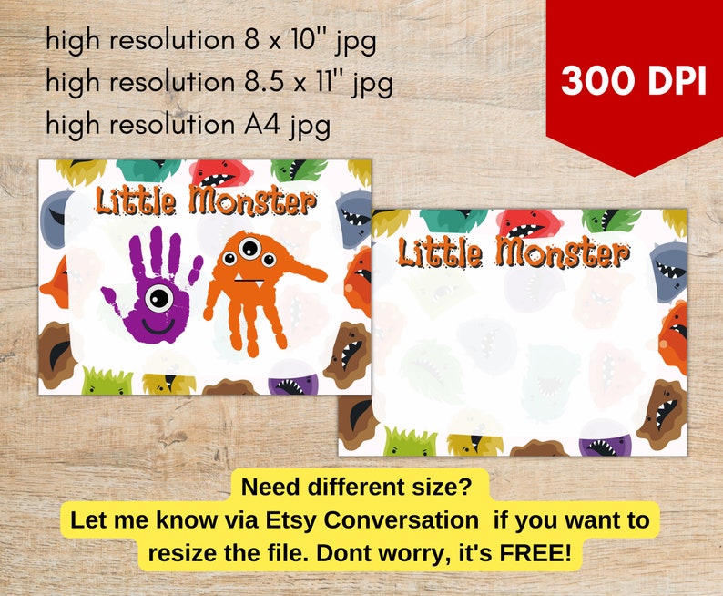 Little Monster Halloween Handprint Art Halloween Keepsake - Etsy