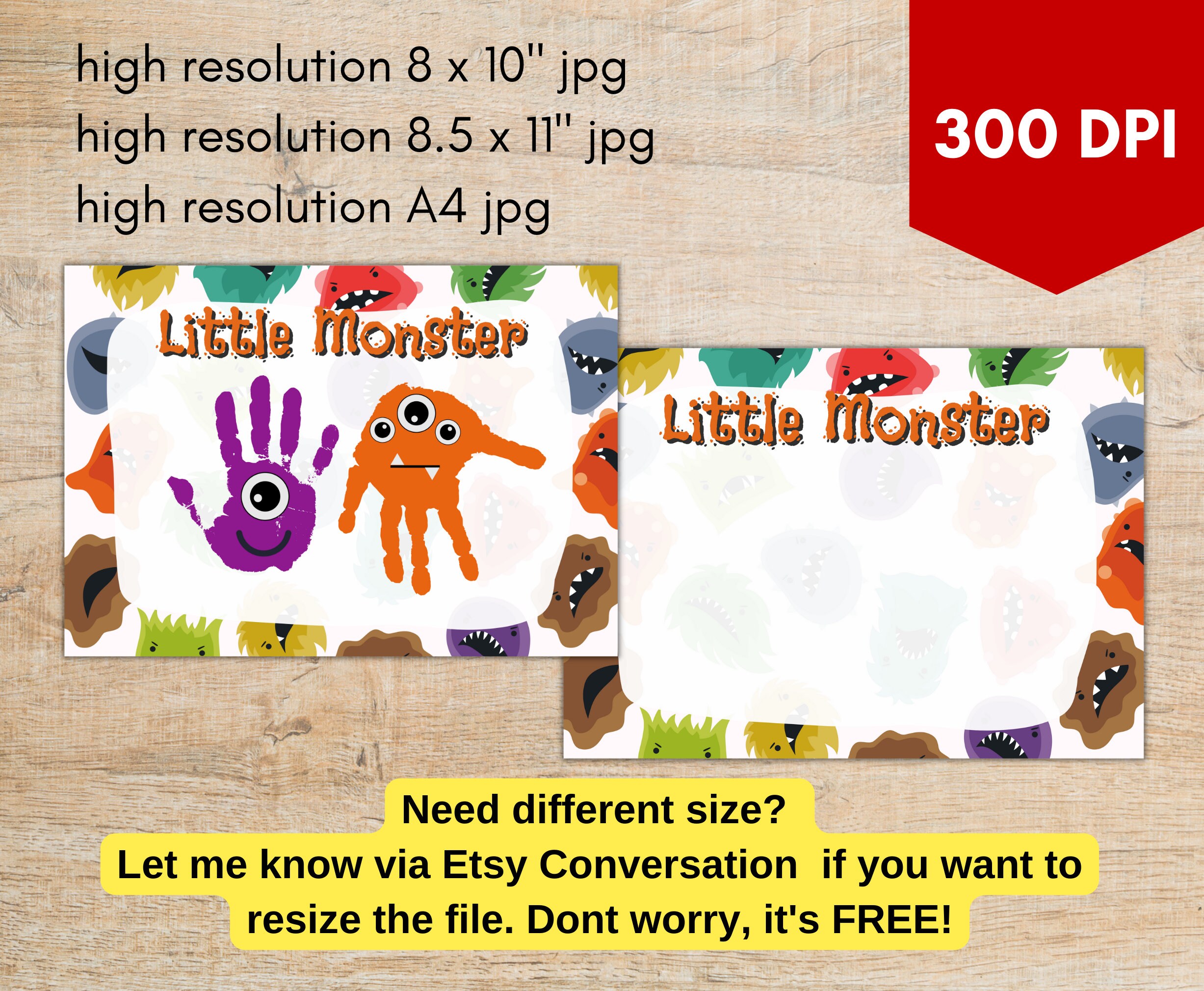 Little Monster Halloween Handprint Art Halloween Keepsake - Etsy