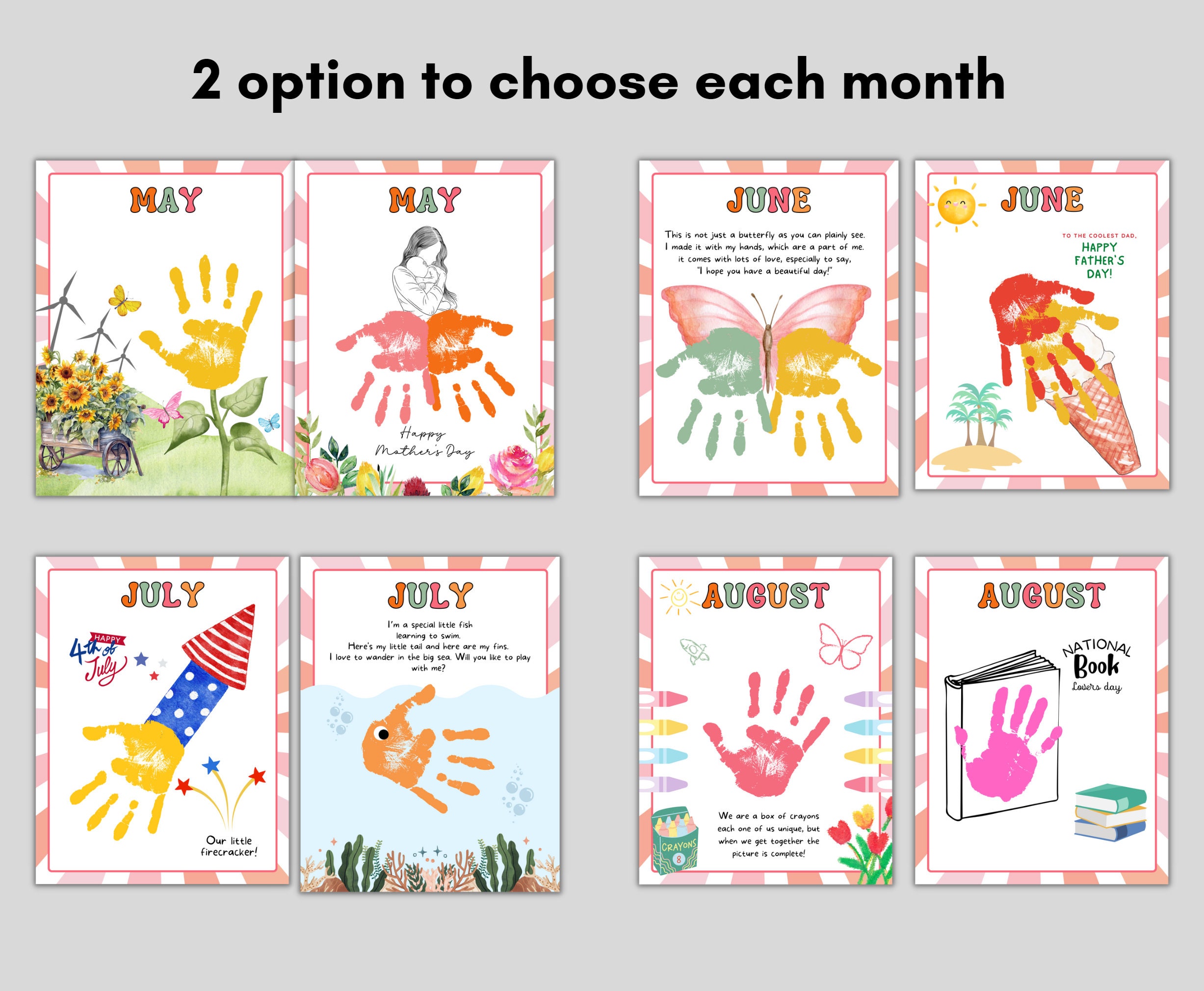 25 Design Handprint Memory Book Printable for Prek, Preschool ...