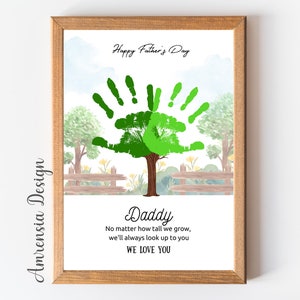 Happy Fathers Day Poem Tree Handprint Keepsake for Dad, DIY ...