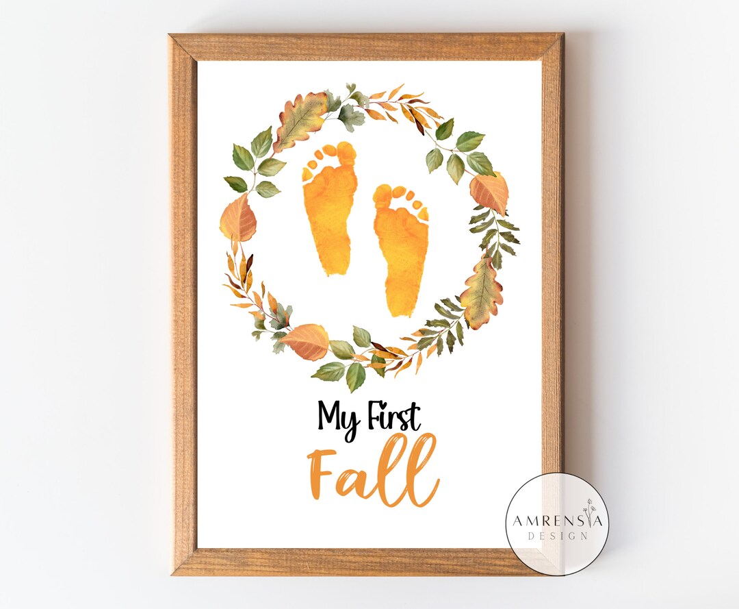 Baby First Fall, Baby Footprint Kit, Toddler Baby Kids Craft, DIY Kid ...