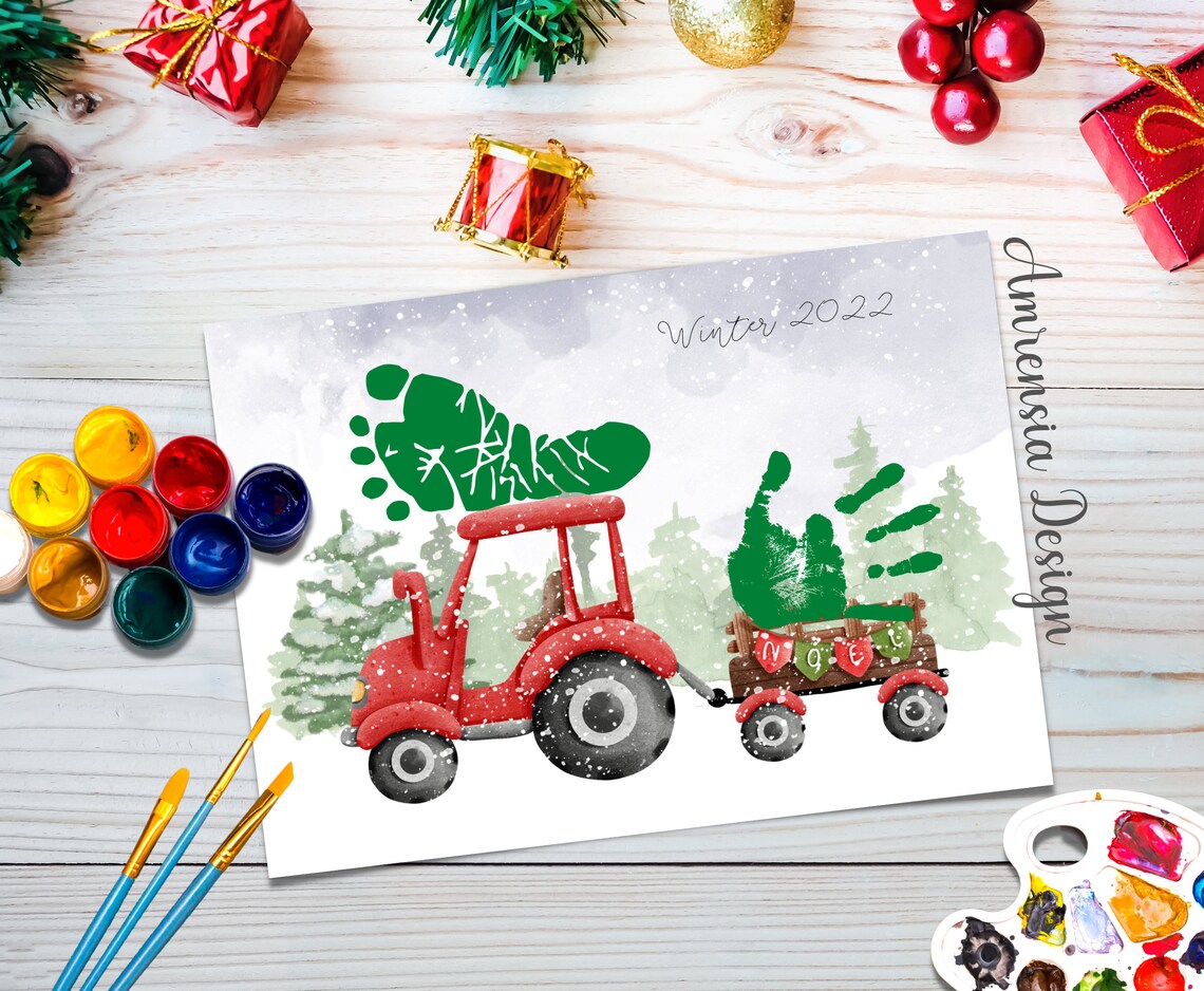 9 Design BUNDLE Christmas Craft Handprint Footprint Art - Etsy